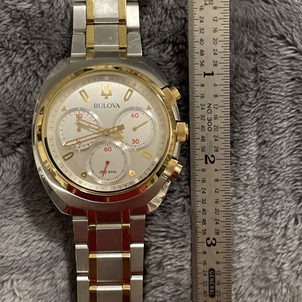 Bulova Curv 43mm Stainless Steel Case Two-Tone Stainless Steel Band ...