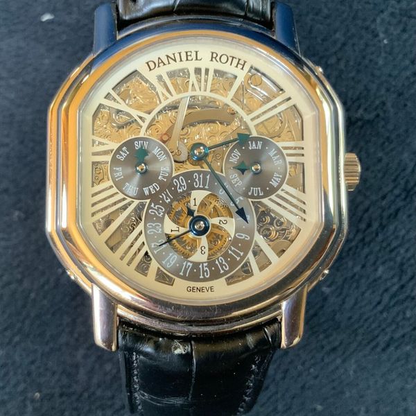 Daniel Roth Ellipsocurvex perpetual skeleton 18k white gold mens watch ...