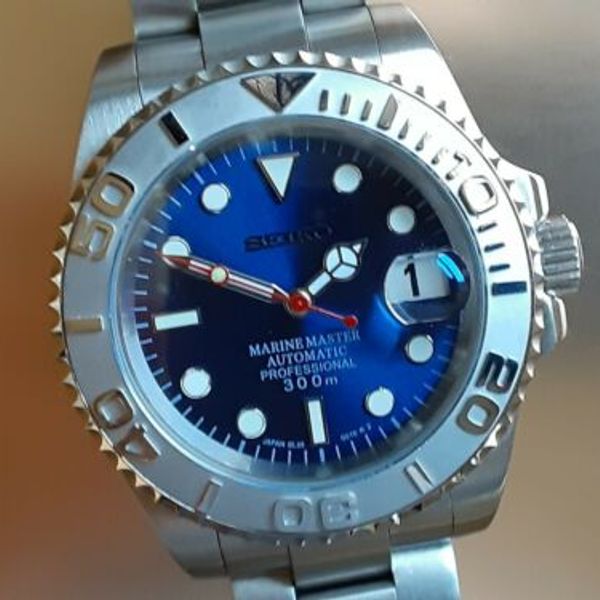 NEW MOD SEIKO YACHTMASTER NH35 MOVEMENT SAPPHIRE CERAMIC 45MM INCLUDING CROWN | WatchCharts ...