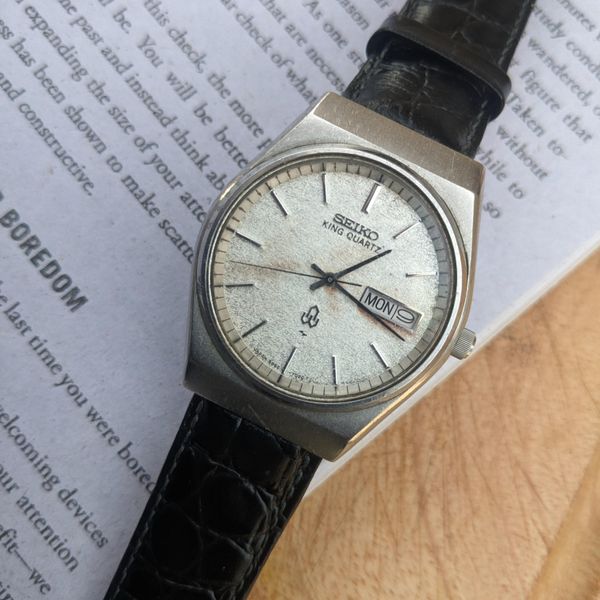 [WTS] Vintage King Seiko Textured High end Quartz watch day/Date window ...