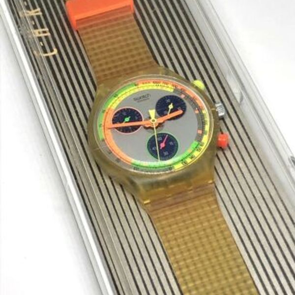 1993 New Vintage Swatch Watch SCK104 Jelly Stag Chronograph 93 In Case Works | WatchCharts ...