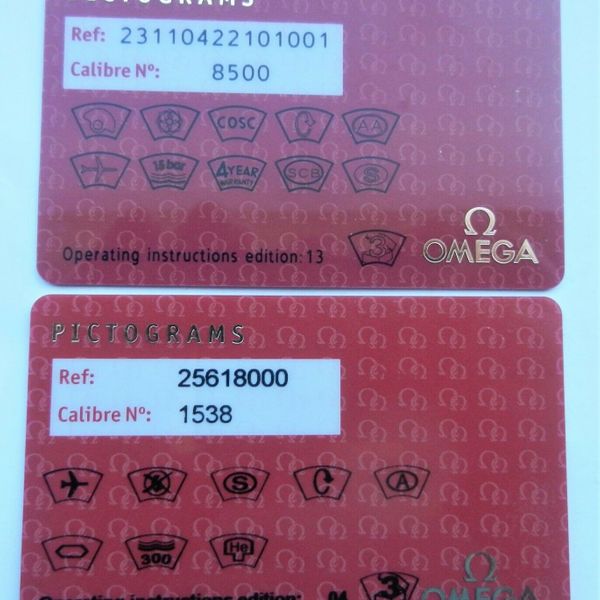 Omega Pictogram Cards | WatchCharts