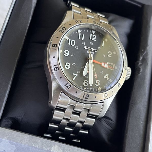Seiko 5 Sports Automatic GMT Black Dial Steel Bracelet Watch SSK023 ...