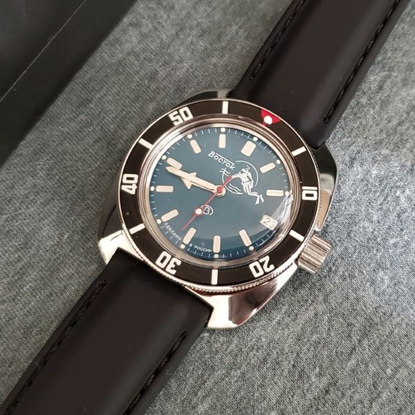 Two Brand New Vostok Amphibia Watches, one factory original, one modded ...