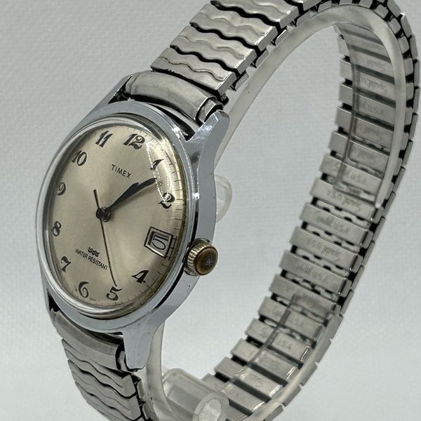 Timex Marlin Mechanical Handwind Silver Mens Vintage Watch 1980s ...