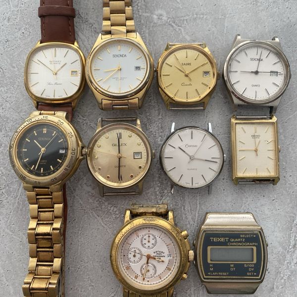 Vintage Menâ s Watch Face / Watch Joblot Seiko, Gillex, Rotary QUARTZ ...