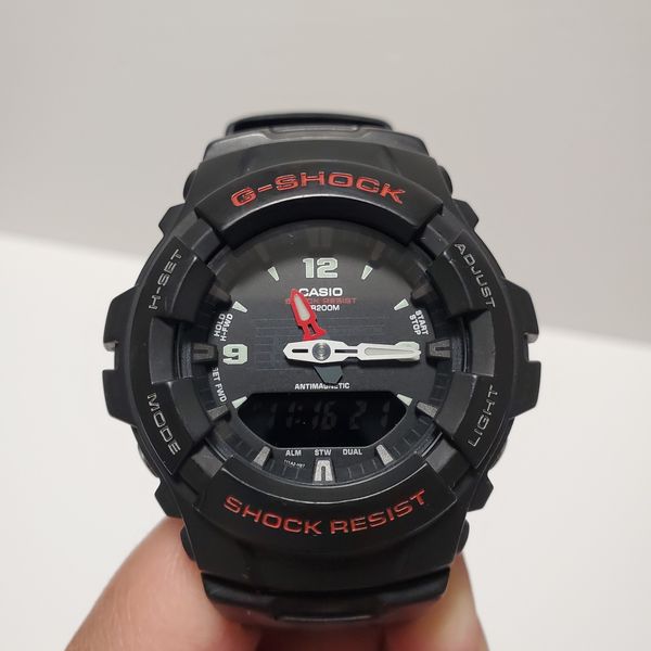 Casio G-Shock G100, 200 Meter WR Black Resin Watch, Analog/Digital, Alarm | WatchCharts Marketplace