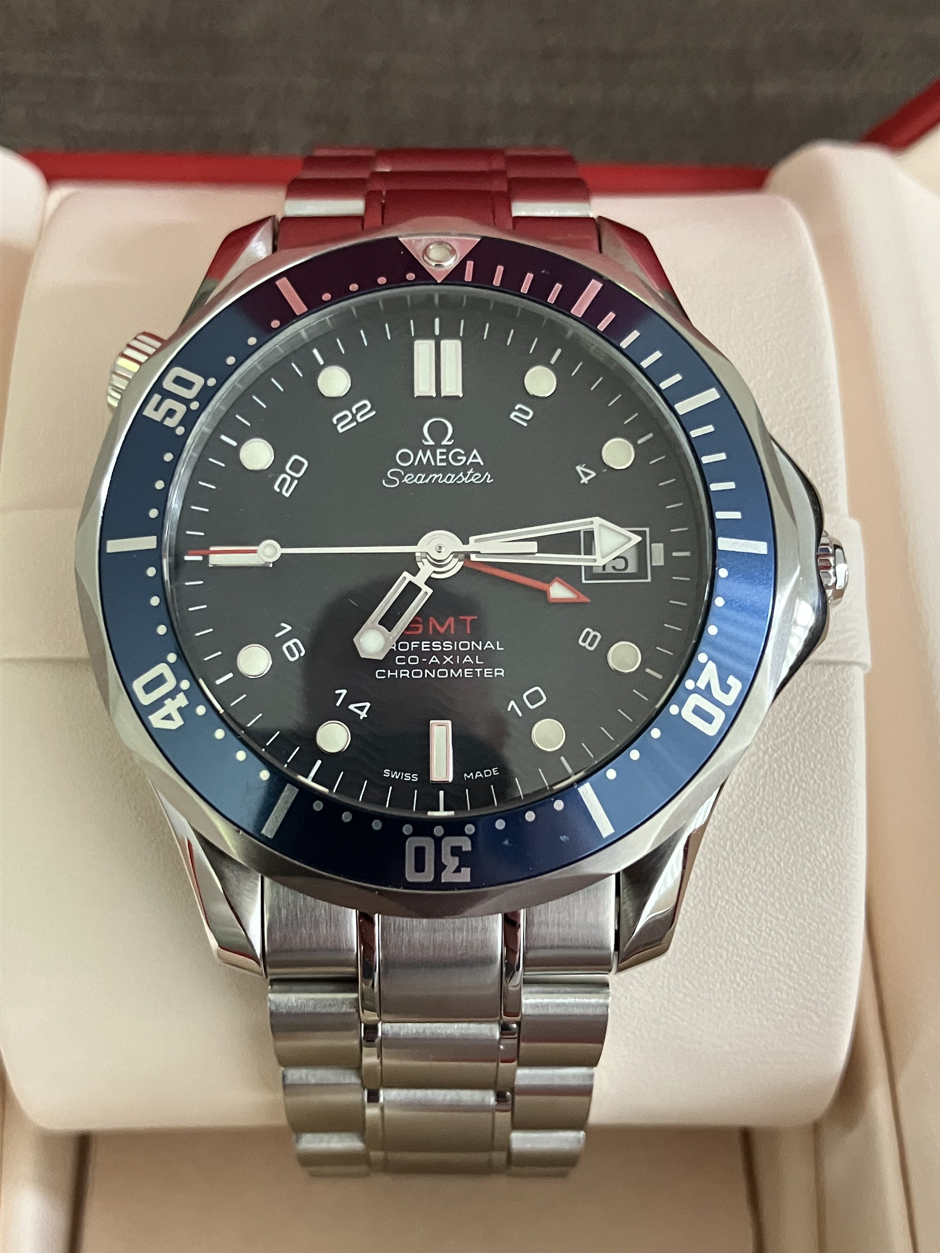 FS Reduced. Omega Seamaster GMT diver 2535.80.00 41mm with new tapering ...
