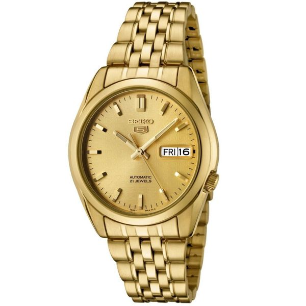 Seiko 5 Automatic SNK366 SNK366K1 Men's Gold Dial Gold Tone Watch Free ...
