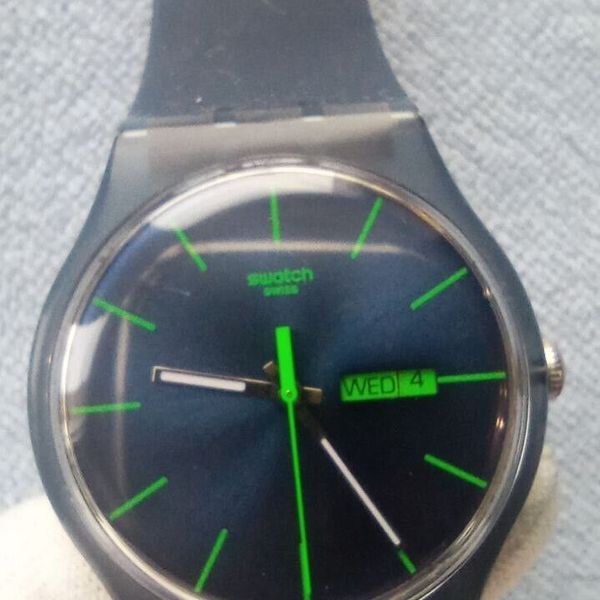 SWATCH Blue Rebel Watch 41cm New Gent Day Date SO29N704 | WatchCharts ...