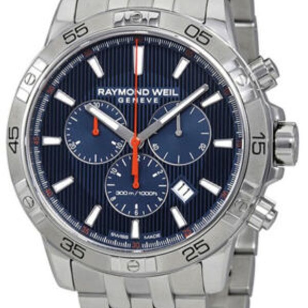 Raymond Weil Tango Steel Quartz Chronograph Blue Dial Men's Watch 8560 ...