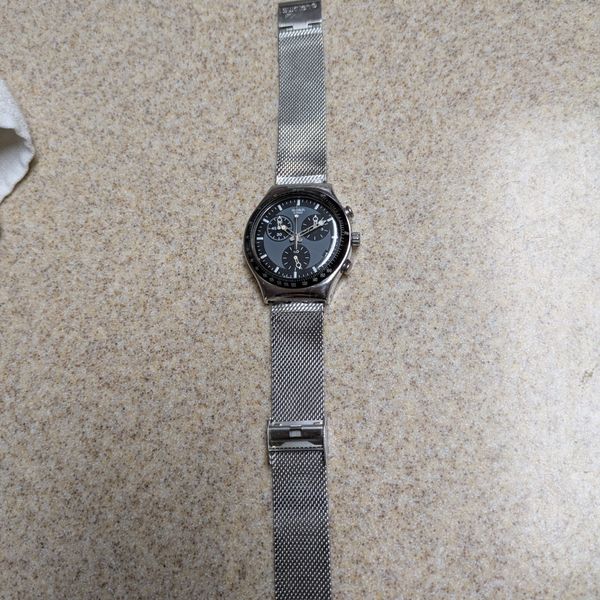 Swatch Windfall YCS410GX 90s Irony Chrono 39mm Stainless Steel Swiss ...