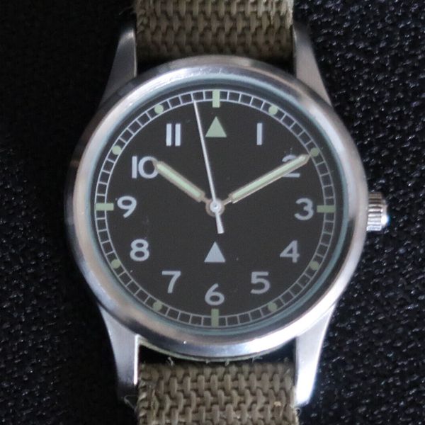 EAGLEMOSS BRITISH RAF WATCH QUARTZ BLACK & WHITE DIAL CANVAS STRAP ...