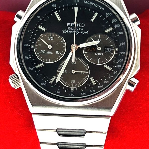SEIKO 7A38 7000 VINTAGE Quartz Chronograph Black Dial, Stainless ...