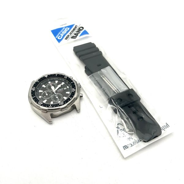 Casio AMW-330 Chronograph Watch 2328 Black Dial Stainless - NEW BAND ...
