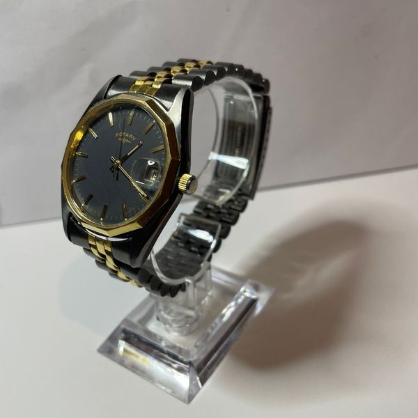 Rotary 4333 Two-Tone gunmetal gold plated Men's Wristwatch ...