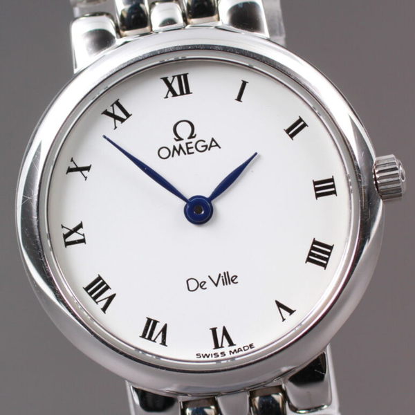 [N MINT] OMEGA De Ville Cal.1471 White Roman Dial Quartz Ladies Watch ...