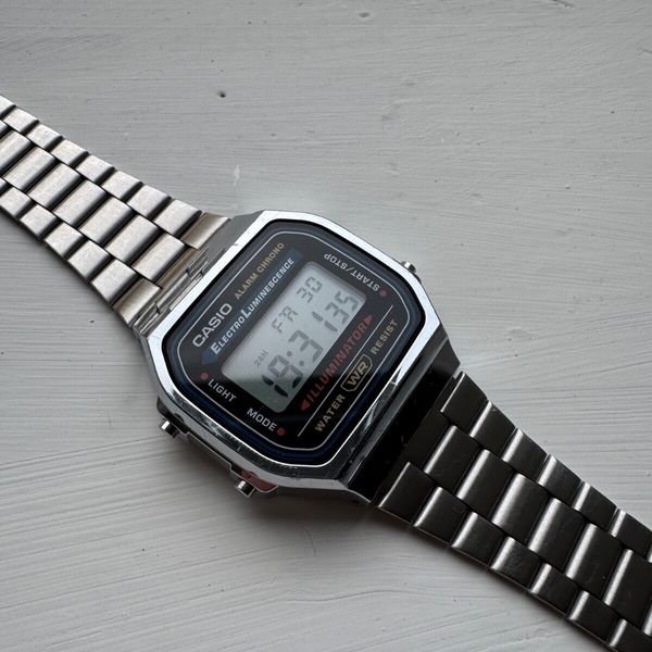 Casio A168W men's unisex classic silver watch - vintage stainless steel | WatchCharts Marketplace