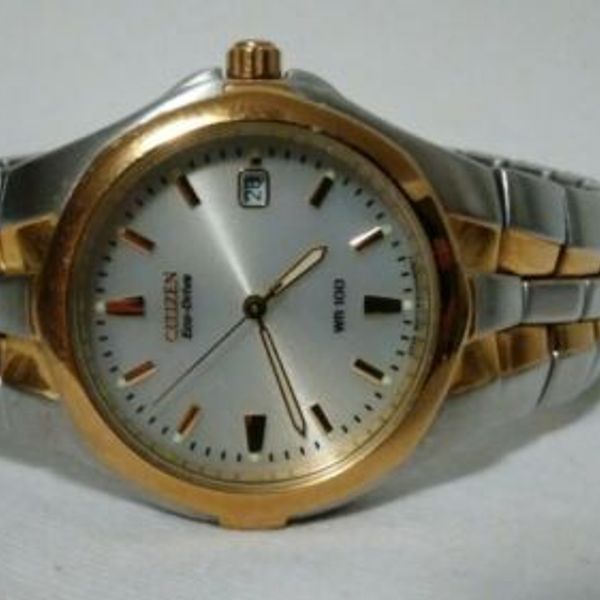 Men’s Citizen Eco-Drive e110 wr100 stainless steel/Gold tone watch ...