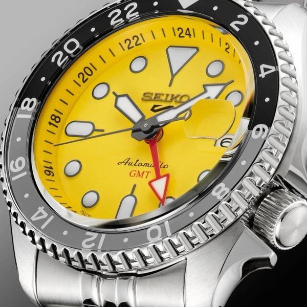 Seiko 5 Sport Automatic Watch Yellow Dial GMT SKX Men's Watch SSK017K1 ...