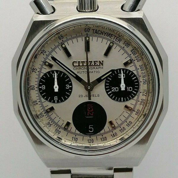CITIZEN BULL HEAD OCTAGON ,PANDA DIAL , REF 67-9356, CHRONOGRAPH CAL ...