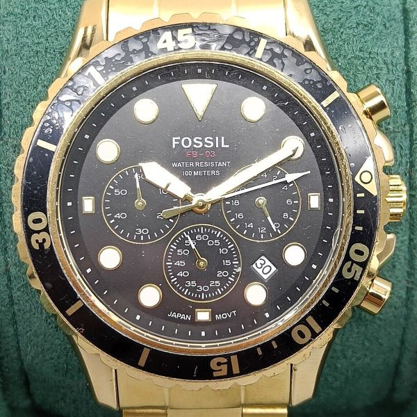 Fossil FB-03 Chronograph Rotating Bezel Quartz Date Indicator Men's ...