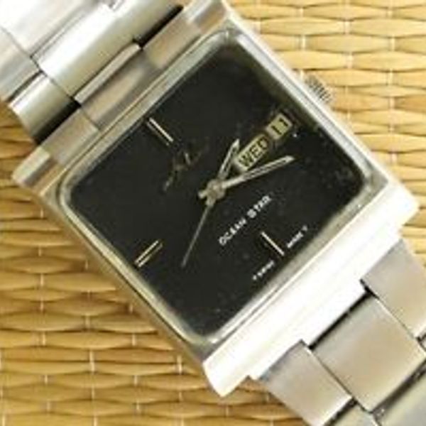 【送料無料】mido ocean star square case stainless steel day date link ...