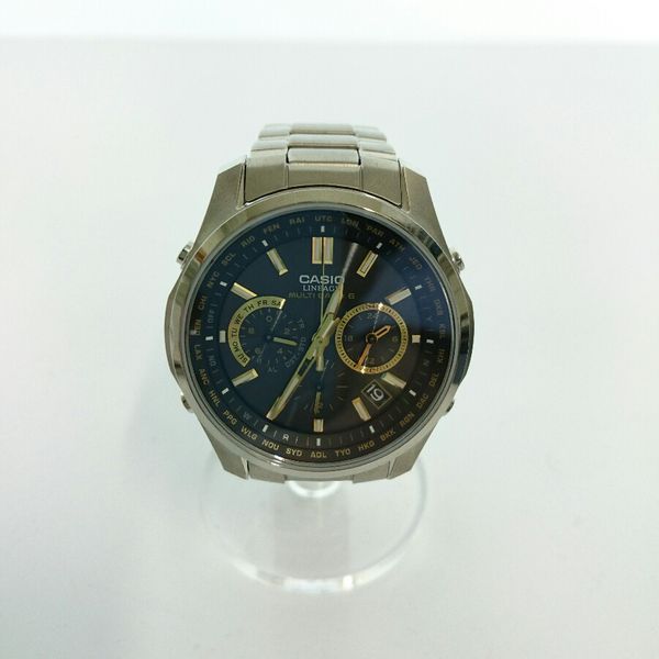 [Used] CASIO LINEAGE / Solar watch / Analog / Stainless steel / Black ...