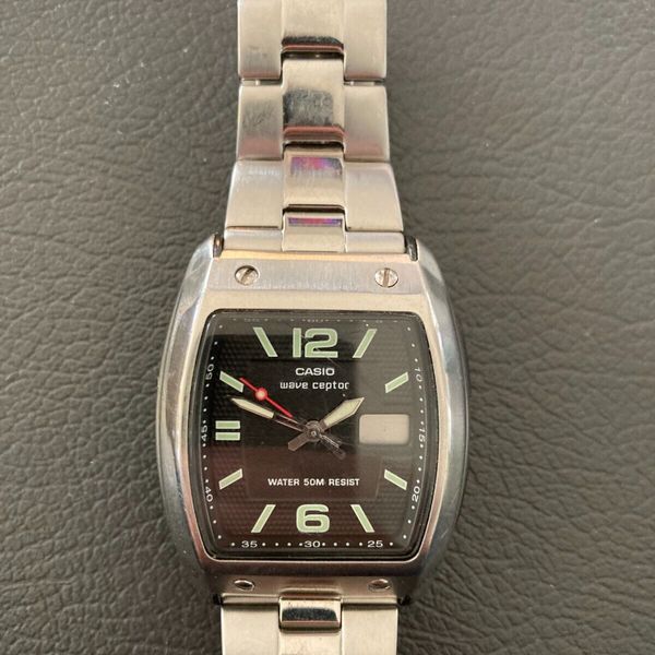 Original Casio Wave Ceptor watch with box and documents not working no ...