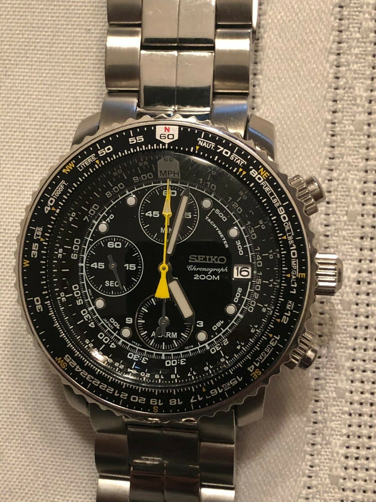 Seiko Flightmaster Alarm Quartz Chronograph 200M Pilot's Watch at Sam Moonlight blog