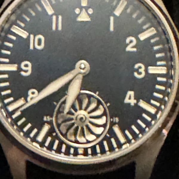 HRUODLAND F016 TURBINE PILOTS WATCH SEAGULL ST3620 HAND WIND BLUE ...