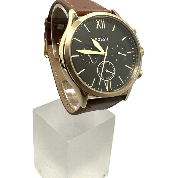 Fossil Fenmore BQ2366 Men's Brown Leather Analog Dial Wrist Watch ...