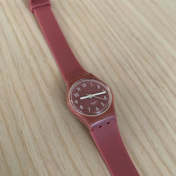 Swatch Long Strap Women's Watch Purple #043 Swiss Made Excellent ...