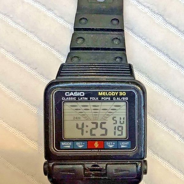 CASIO M30 MELODY ALARM VINTAGE DIGITAL WATCH JAPAN ORIGINAL STRAP ...