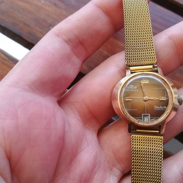 Vintage Fortis hifi-matic Skylark, automatic, 25 j, Swiss made, gold ...