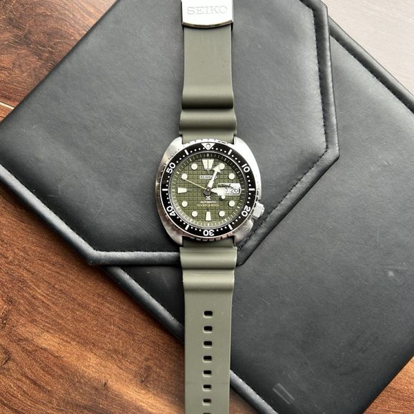 Seiko SRPE05 Prospex King Turtle Green Waffle Men's Automatic Diver ...