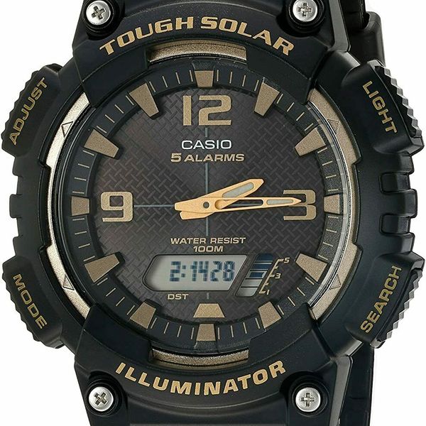 Casio Men's Tough Solar Illuminator Black Resin Band 47mm Watch AQ ...