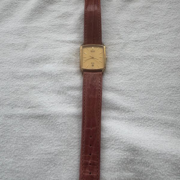 Vintage Seiko SX Rectangular Gold Tone Quartz Watch 5Y32-5030 ...