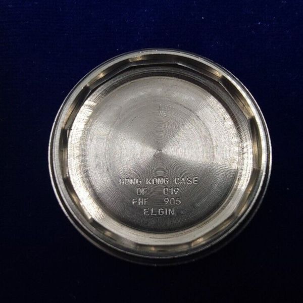 1970's Elgin 17 Jewel Automatic ETA 2873 Blue Dial Stainless Steel ...