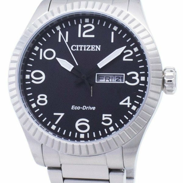Citizen Eco-Drive Men's Black Dial Day and Date Window 42mm Watch ...