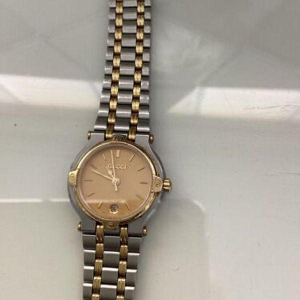 LADIES GUCCI 9000L Gold SILVER DATE VINTAGE SWISS MADE WATCH ( Fab Condition) | WatchCharts ...