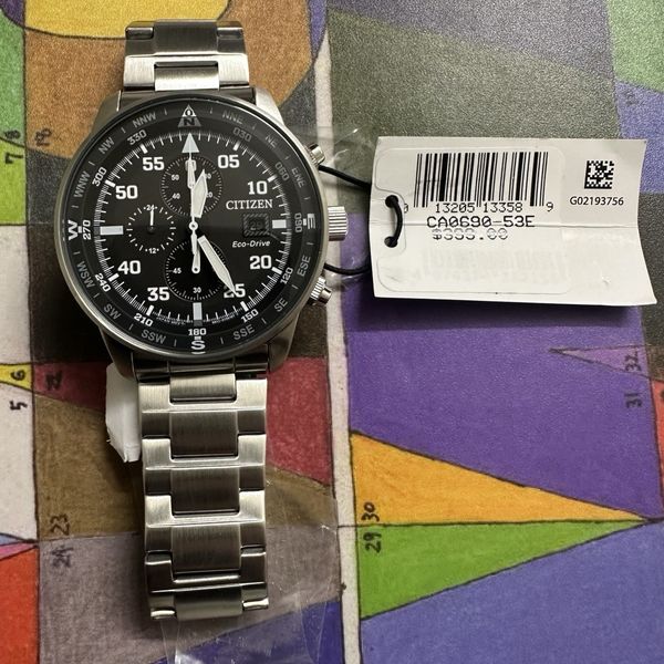 Citizen Men's Aviator Chronograph Black Dial Eco-Drive Watch - CA0690 ...