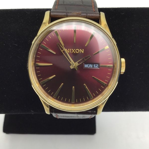 Nixon Never Be Late The Sentry Watch - Rose Gold & Deep Red - READ ...