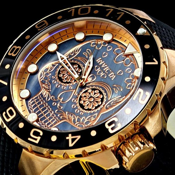 Invicta Aviator Dia De Los Muertos Men's Watch w/ Mother of Pearl Dial ...