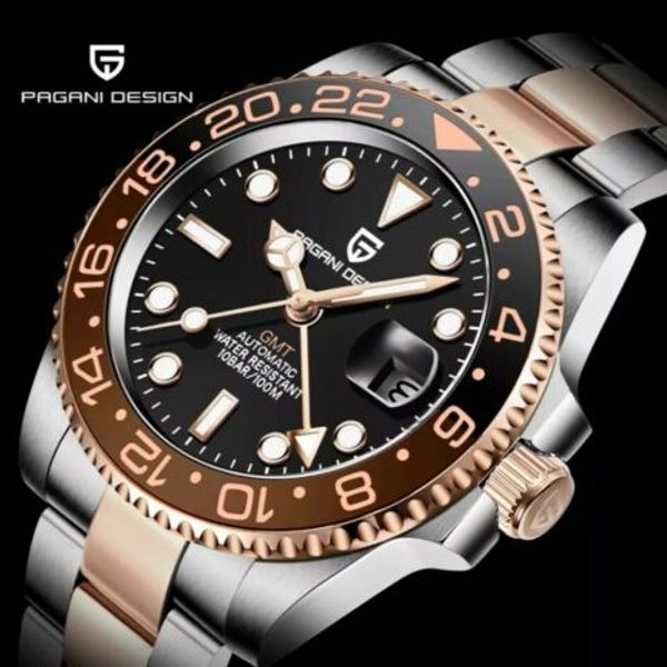 Pagani Design Men's Watch GMT Root beer two tone rose gold | WatchCharts