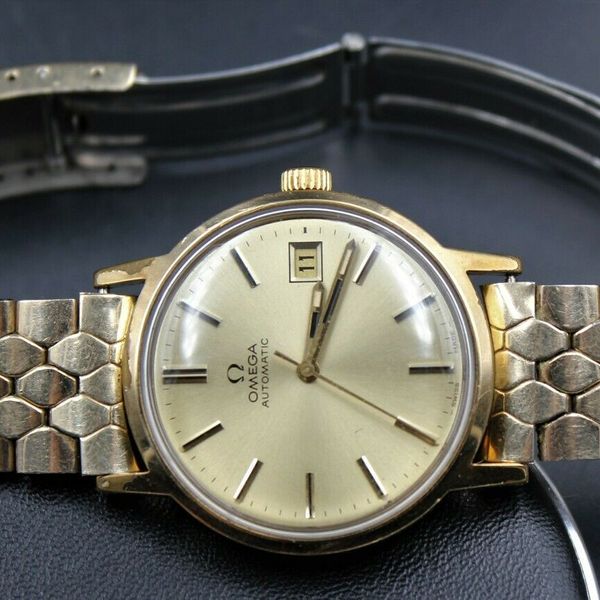 OMEGA 10K GOLD PLATE MEN'S WRISTWATCH W/DATE INDICATOR | WatchCharts ...