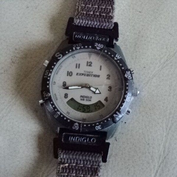 Timex Mens Expedition Combo Dual Time Indiglo Watch GWO With New ...