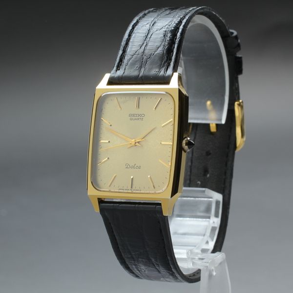 New Batt! [Exc+5] Vintage Seiko Dolce 5931-5550 Gold Dial Tank Quartz Mens Watch | WatchCharts ...