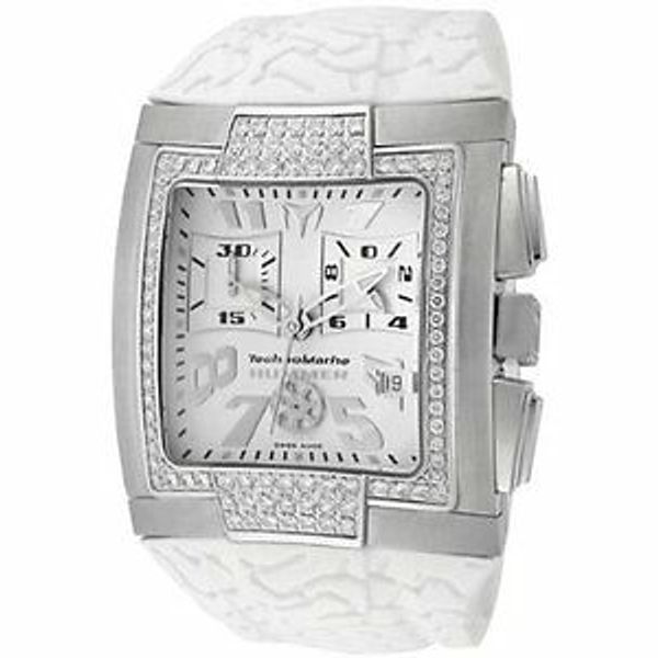 New TechnoMarine Hummer DXSMSHW Chronograph Genuine Diamond Bezel White ...