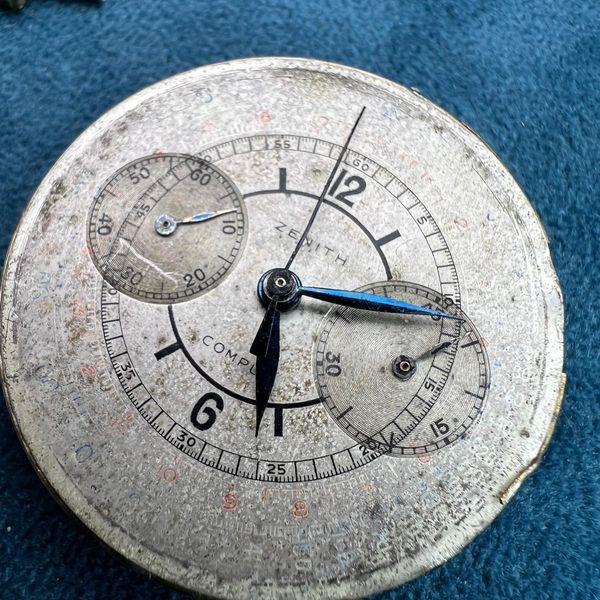 Vintage Chronograph Zenith Movement 156 + Hands + Sector Dial ...